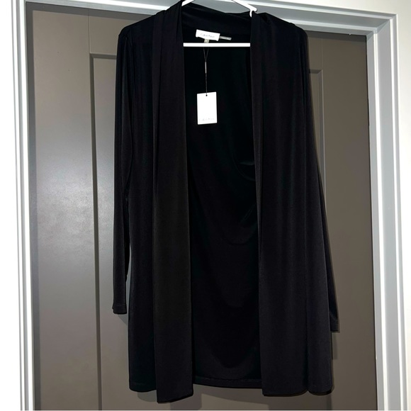 Calvin Klein | Sweaters | Calvin Klein Long Open Front Black Cardigan ...